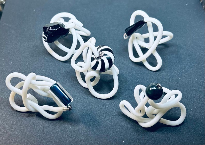Futuristic Ring-sci-fi Ring Twist Knot White Silicone large Statement ...