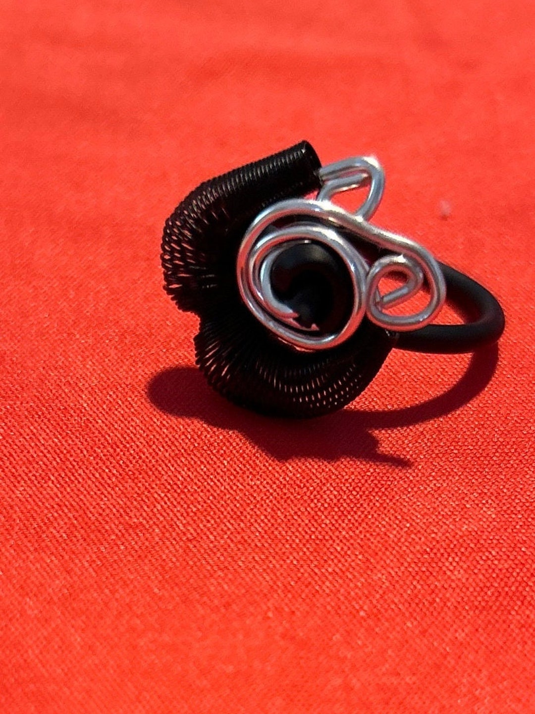 Sensory Ring Anxiety Relief Fidget Anti Stress Ring Black Futurist Ring ...