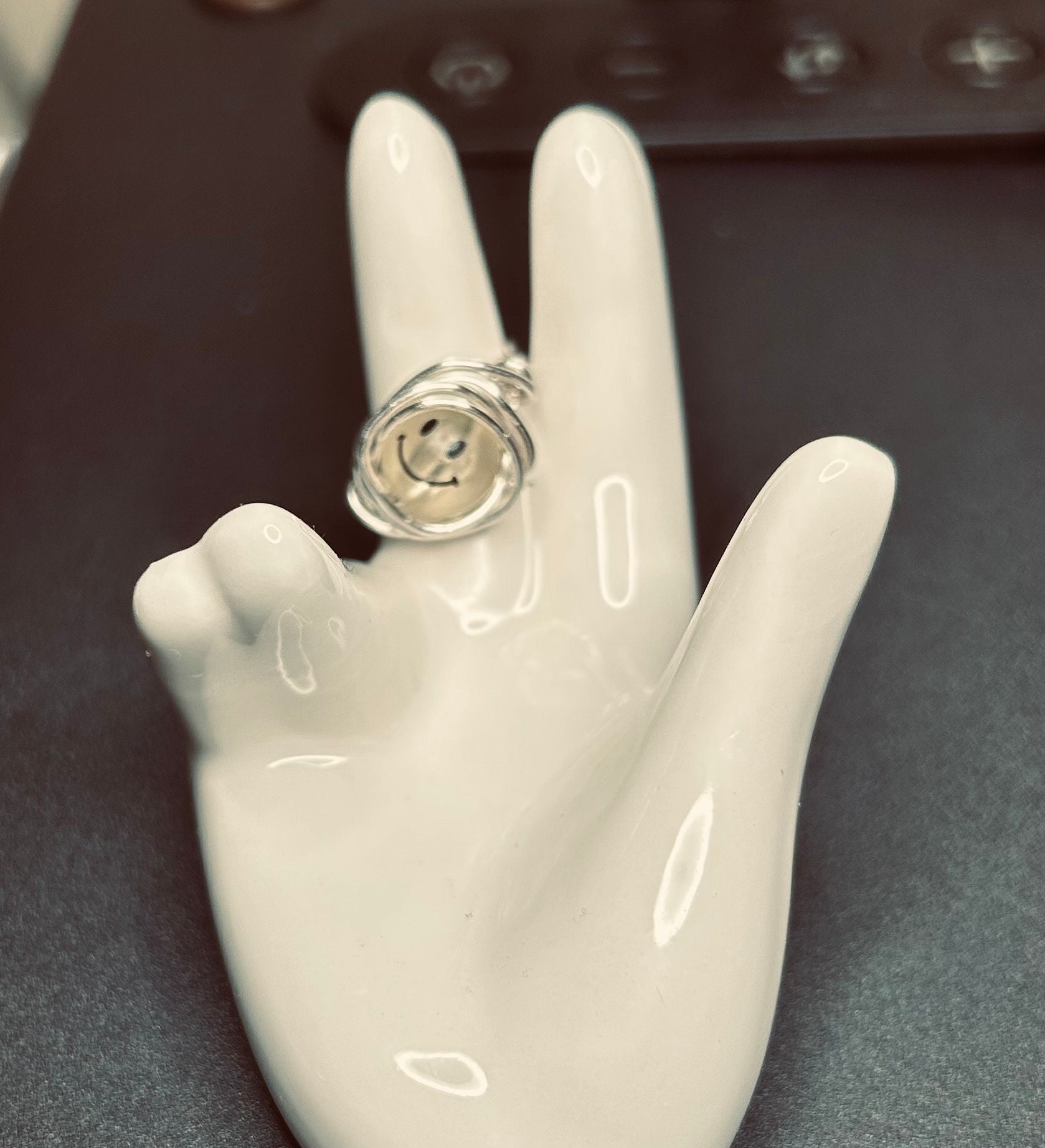 Smiley Face Ring Sensory Rotating Face Ring Anxiety Relief Ring ...