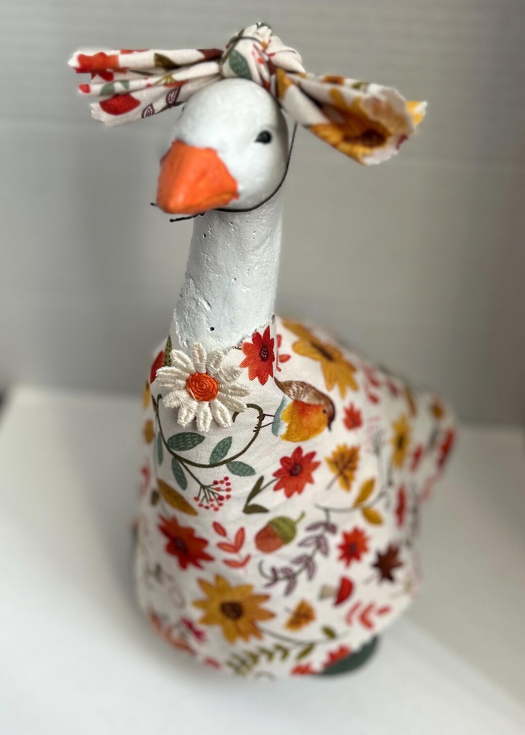 Handmade Goose Outfit, Fits 10”model Goose, Sunflower Print Dress and ...