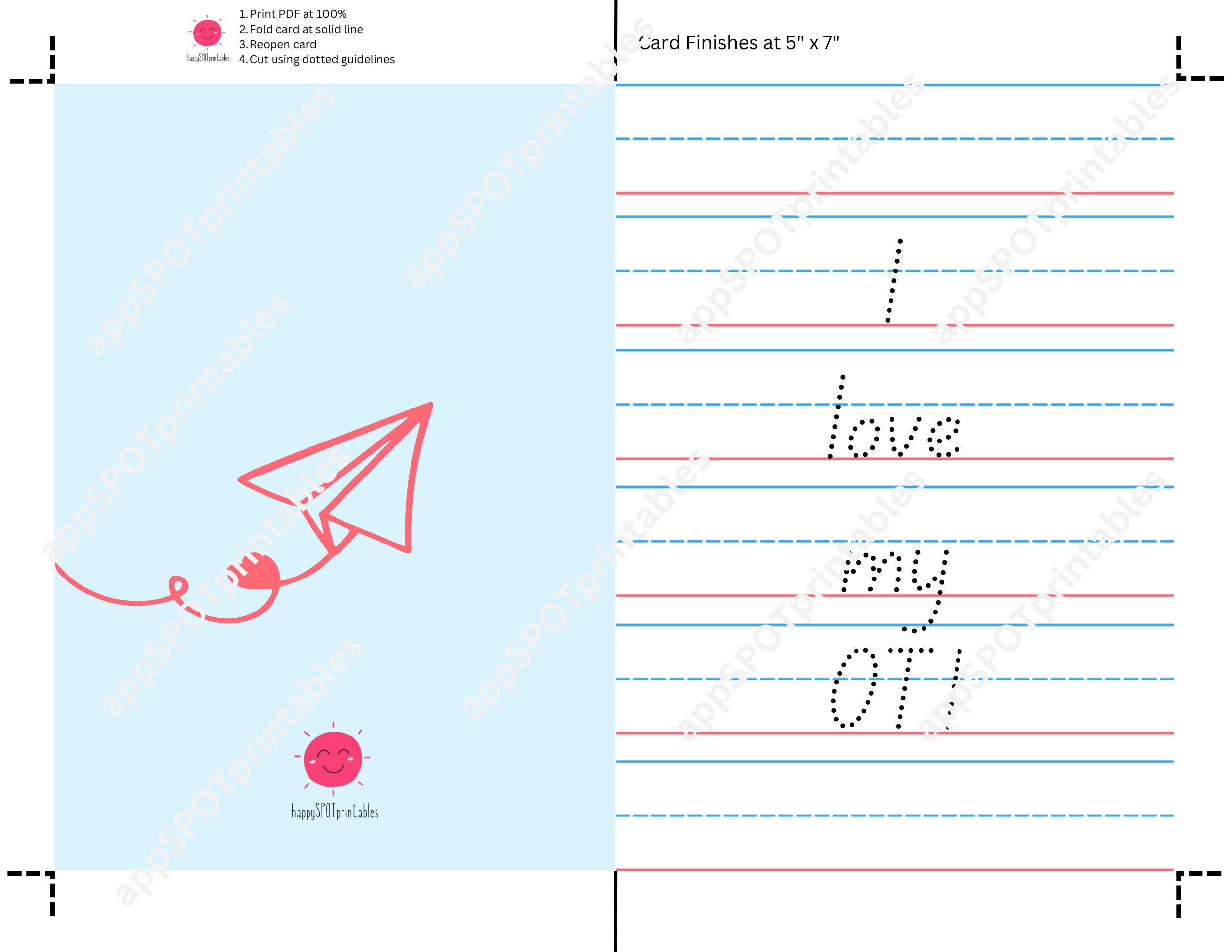 I Love My OT Thank You Printable Card Occupational Therapist Gift ...