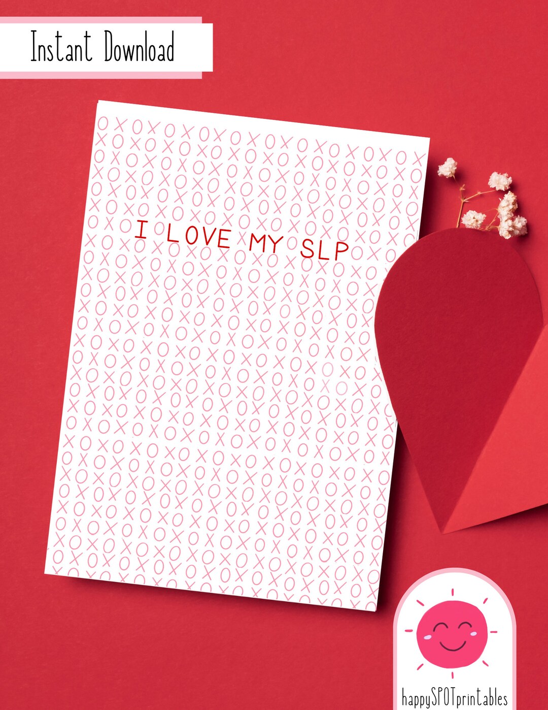 I Love My SLP Valentine's Day Card for Speech Therapist - Etsy