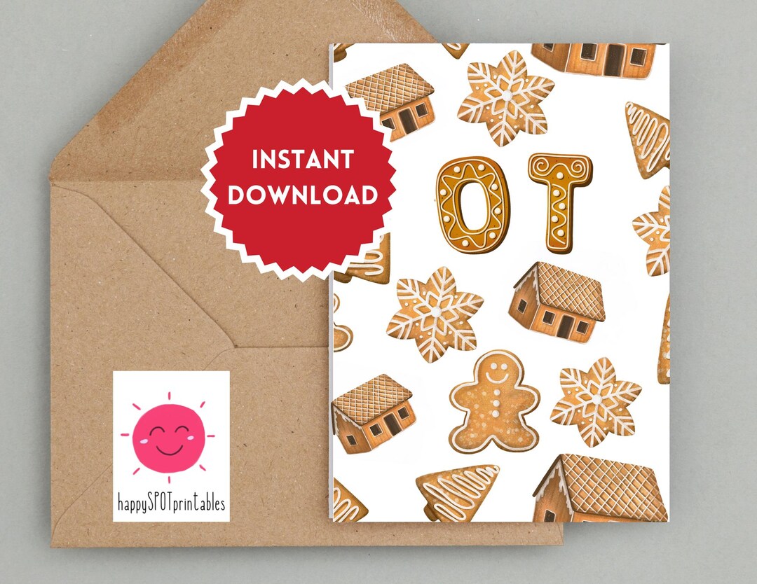 OT Holiday Cookie Card Digital Download - Etsy