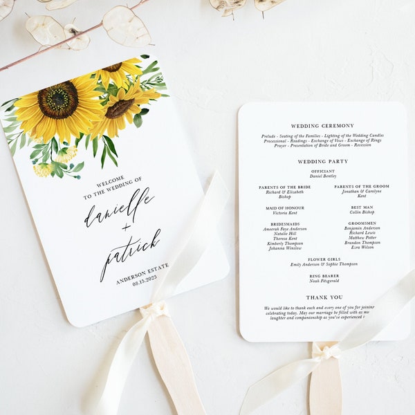 Ceremony Program Fan - Etsy