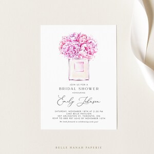 Printable Perfume Bridal Shower Invitation Template - Watercolor ...