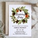 Printable Autumn Wreath Birthday Party Invitation Template - DIY ...
