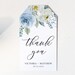 Printable Blue Flowers Wedding Gift Tag Template - DIY Watercolor Roses ...