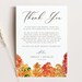Printable Fall Wedding Thank You Template - DIY 5x7 Watercolor Autumn ...
