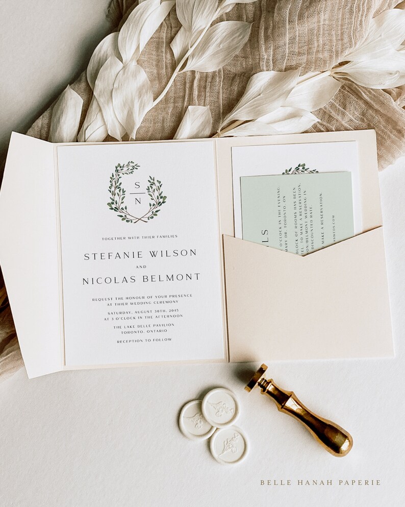 Printable Minimalist Wedding Invitation Set Template - Etsy