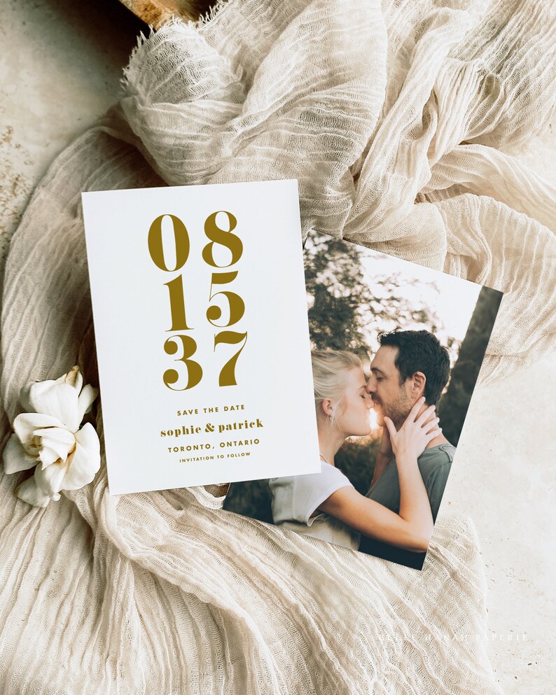 Printable Modern Save the Date Template - Editable Retro Bold ...