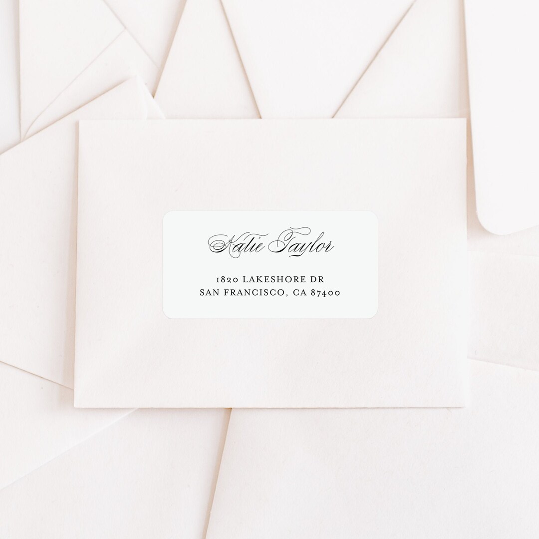 Elegant Script Address Labels Template - Printable Avery 4x2 Address ...