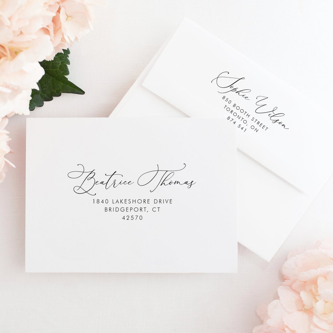 Printable Wedding A7 Envelope Template - Beatrice Script Envelope ...