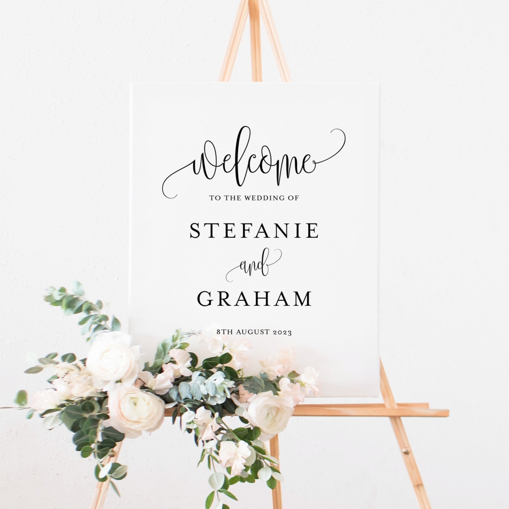 DIY Script Wedding Welcome Sign Template Printable Elegant | Etsy