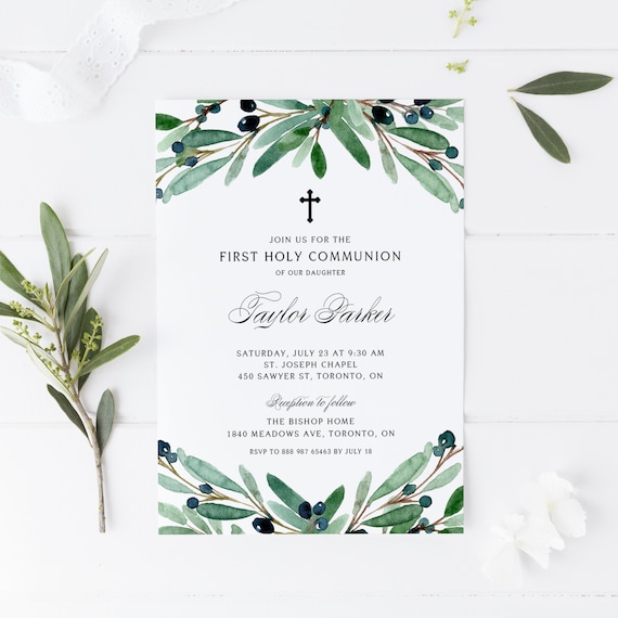 First Holy Communion Blank Invitations