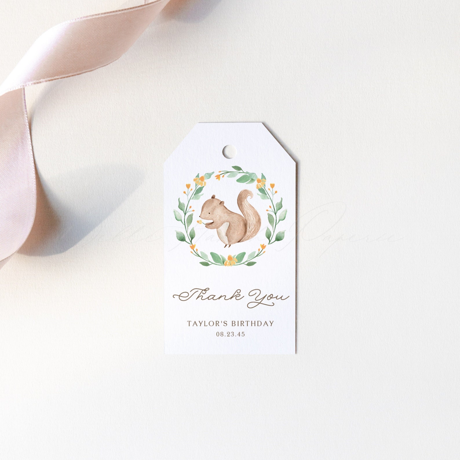 Printable Thank You Gift Tag Template Editable Watercolor - Etsy