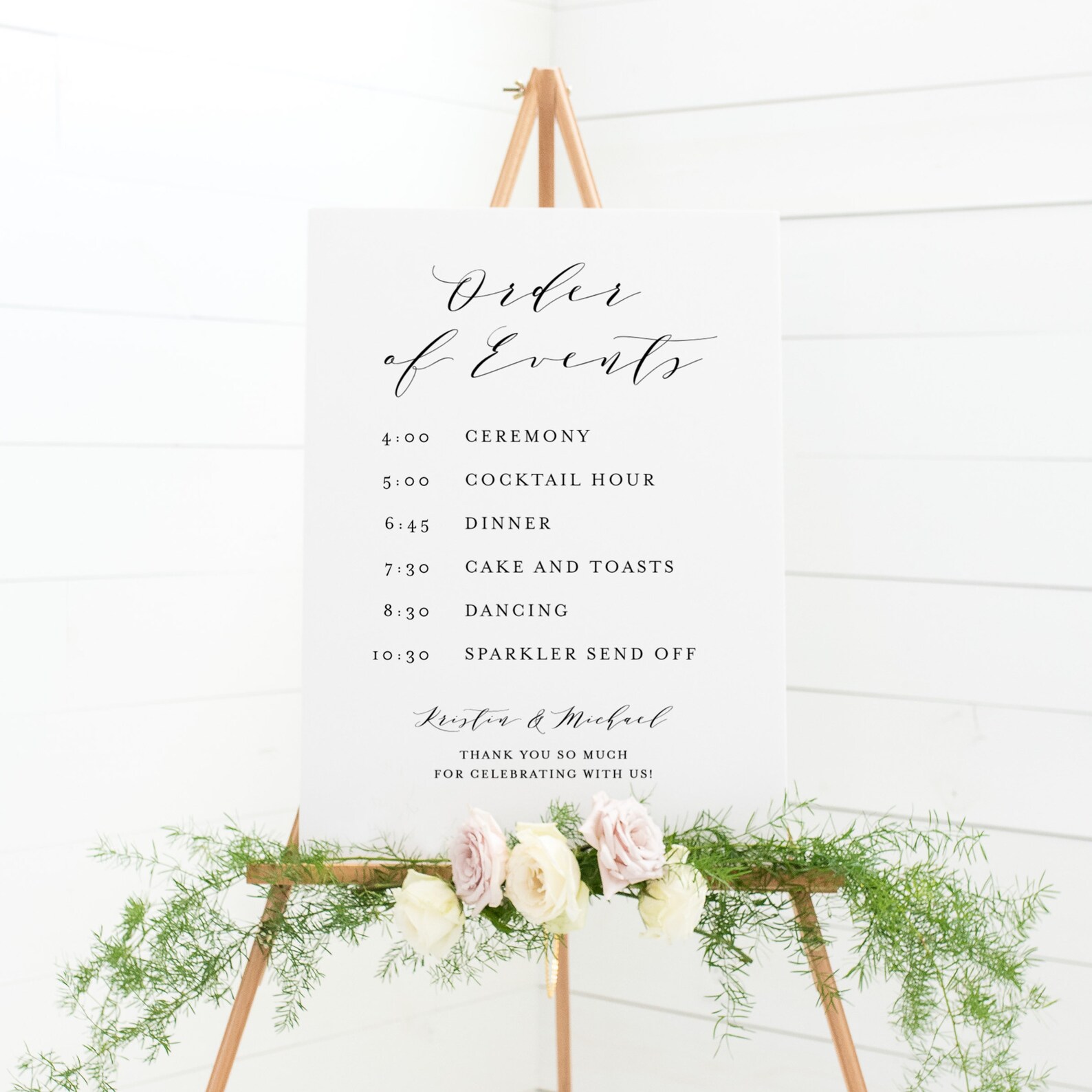 Printable Script Order of Events Wedding Sign Template | Etsy
