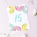 Colorful Donuts Table Numbers 1 to 20 - Printable Watercolor Pastel ...