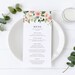 Printable Menu Card Template 4x8 Editable Menu Romantic - Etsy