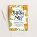 Printable Orange Birthday Party Invitation Template - DIY Watercolor ...
