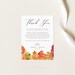 Printable Fall Wedding Thank You Template - DIY 5x7 Watercolor Autumn ...