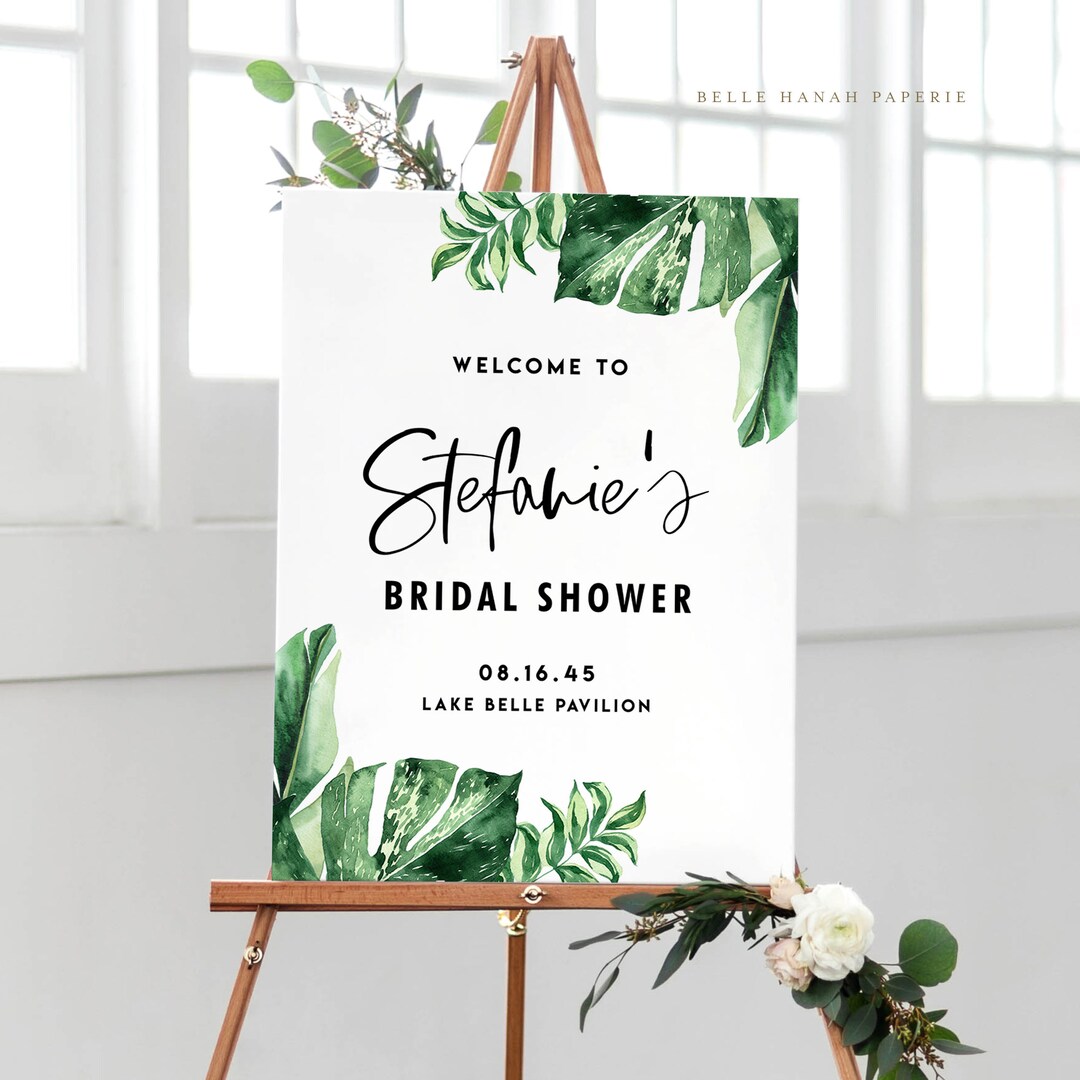 Printable Tropical Bridal Shower Welcome Sign Template, 18x24 ...