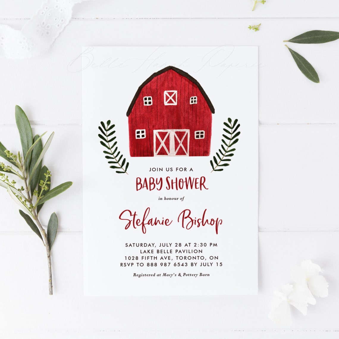 Printable Farm Theme Baby Shower Invitation Template - Etsy