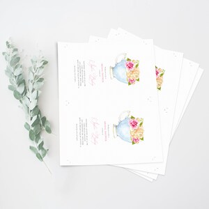 Printable Teacup Birthday Invitation Template - DIY Printable Watercolor Roses Floral Teacup ...