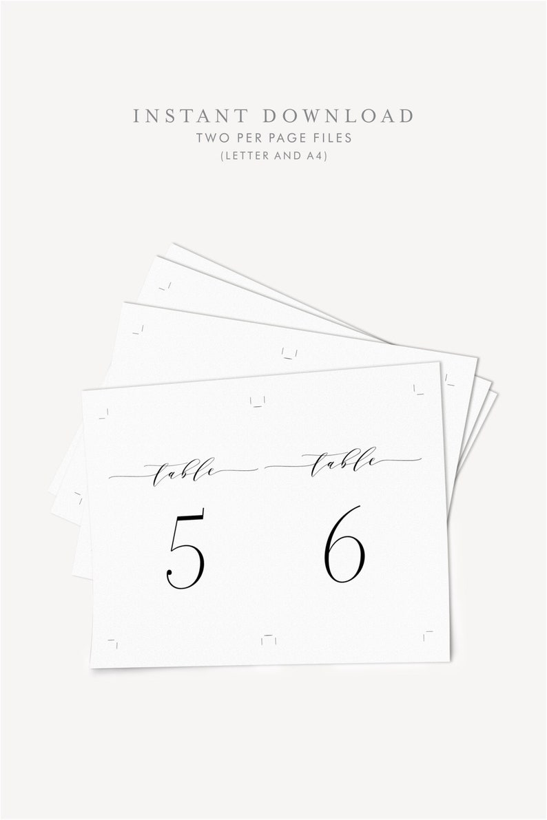 INSTANT DOWNLOAD Table Numbers 1 to 20 Elegant Dainty - Etsy