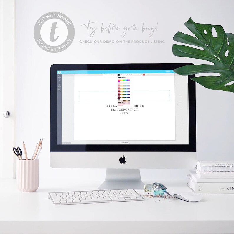 Elegant Script Wedding Envelope Template A7 Katie Script | Etsy