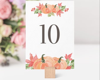 Pumpkin Table Number - Etsy