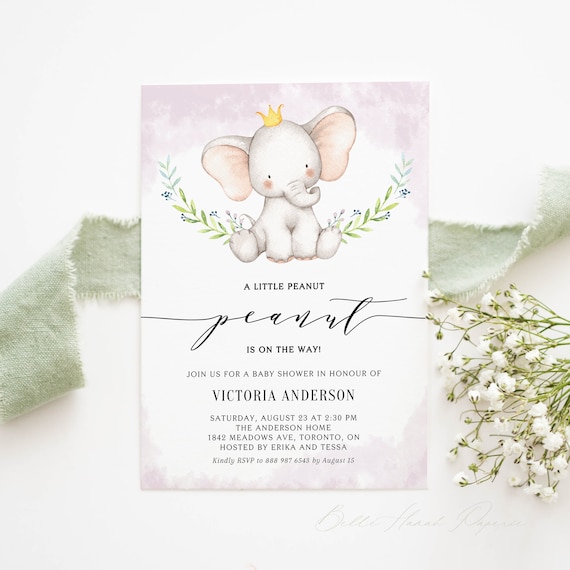 Baby Elephant Invitation Template