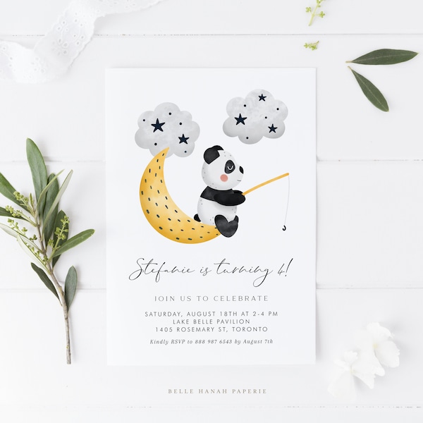 Panda Invitation - Etsy