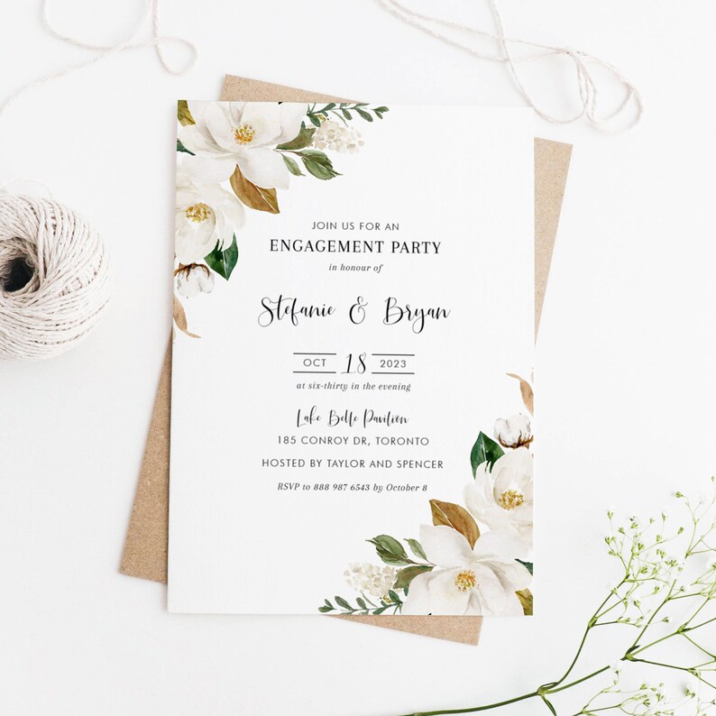 Printable Rustic Engagement Party Invitation Template | Etsy
