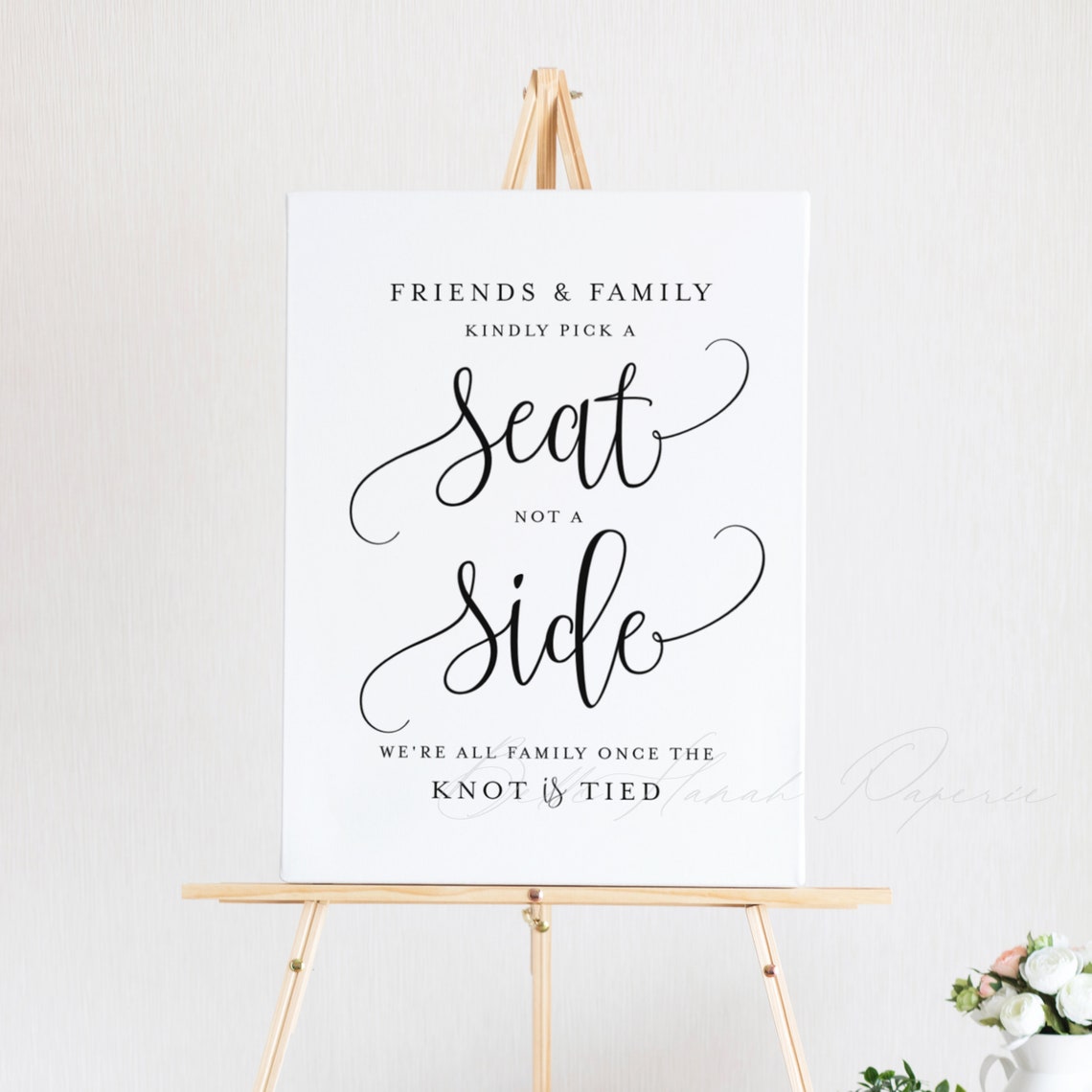 Printable Pick a Seat Not a Side Wedding Sign Matilda Script - Etsy