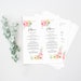 Floral Menu Card Template - Watercolor Pink and Yellow Ranunculus ...