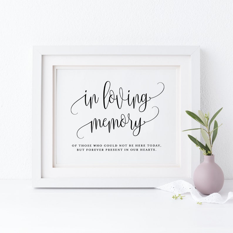 Script In Loving Memory Sign Printable Sophie Script | Etsy