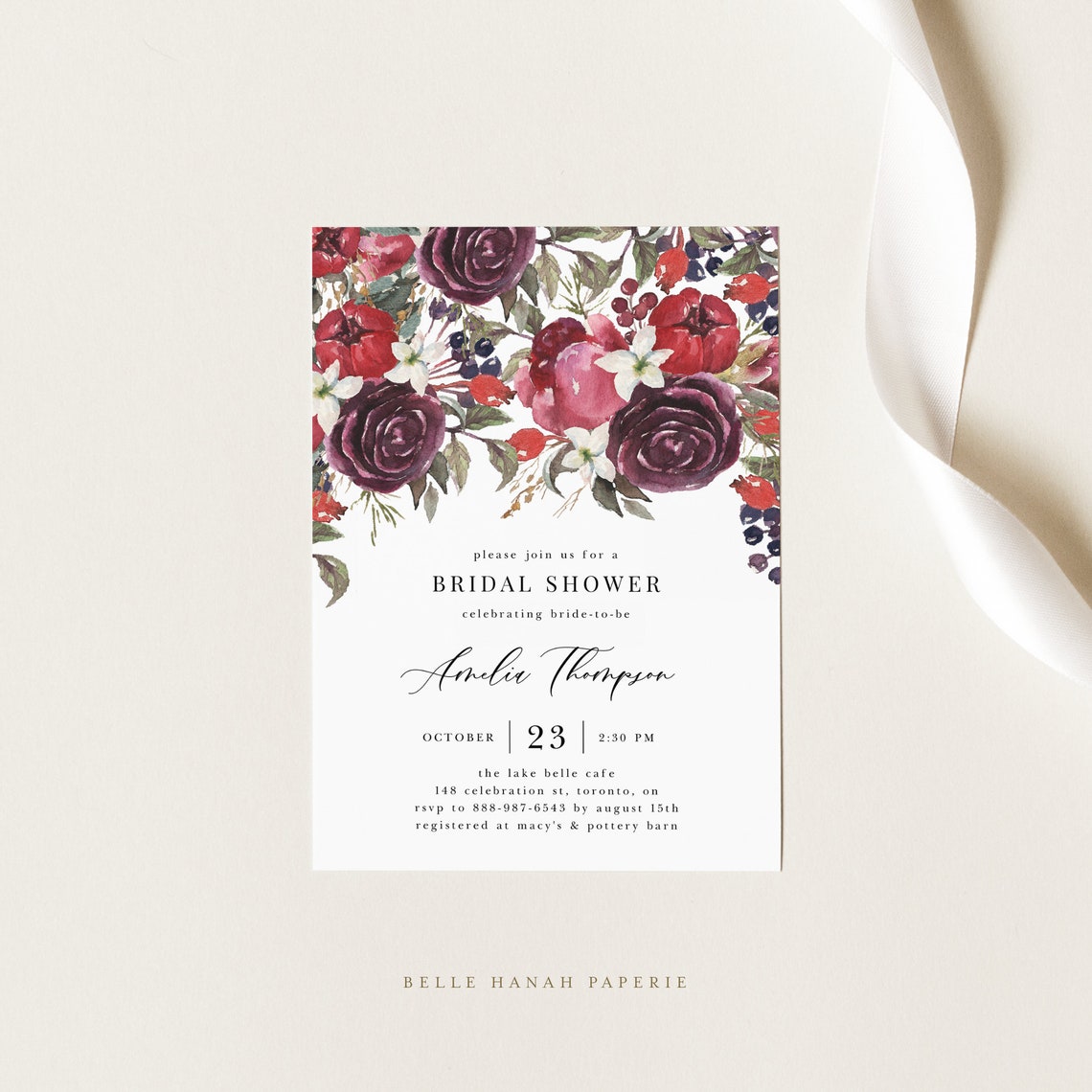 Printable Fall Retirement Party Invitation Template - DIY Watercolor ...