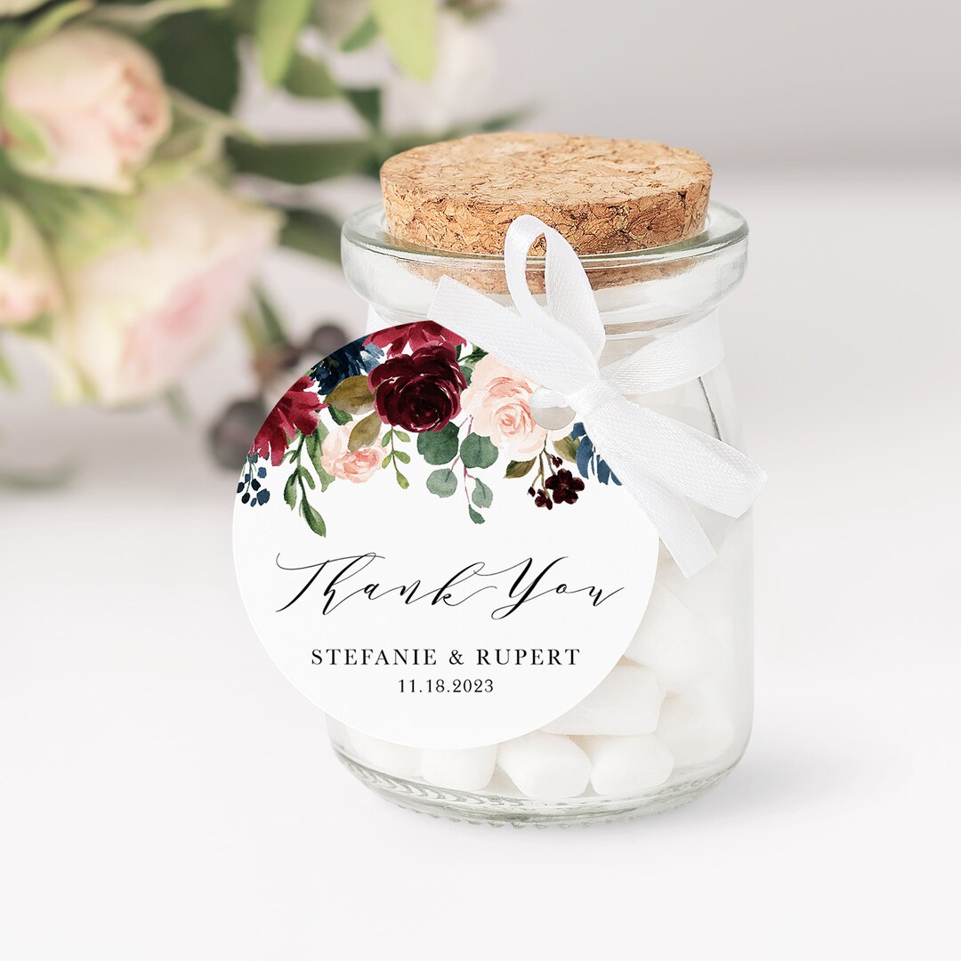 Printable Wedding Thank You Circle Tag or Sticker Template - DIY ...