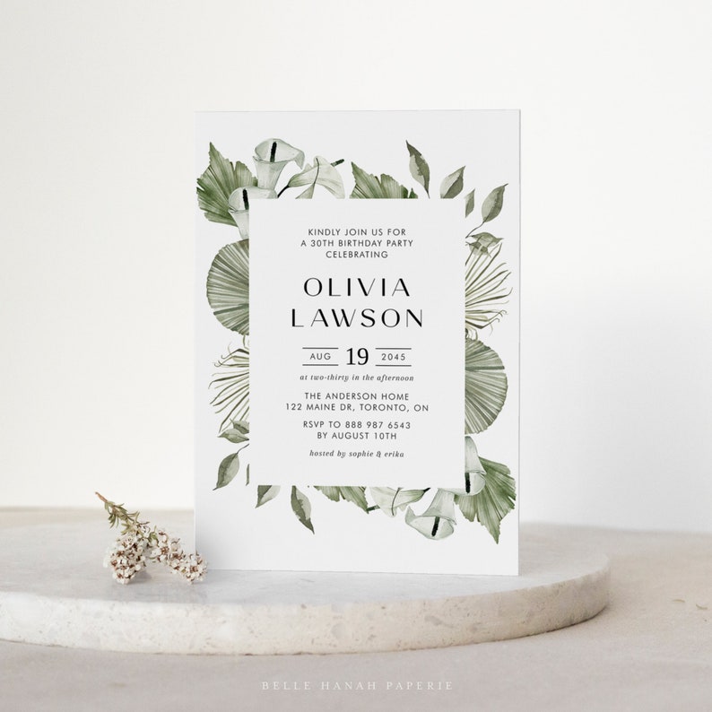 Printable Boho Birthday Party Invitation Template - DIY Watercolor ...