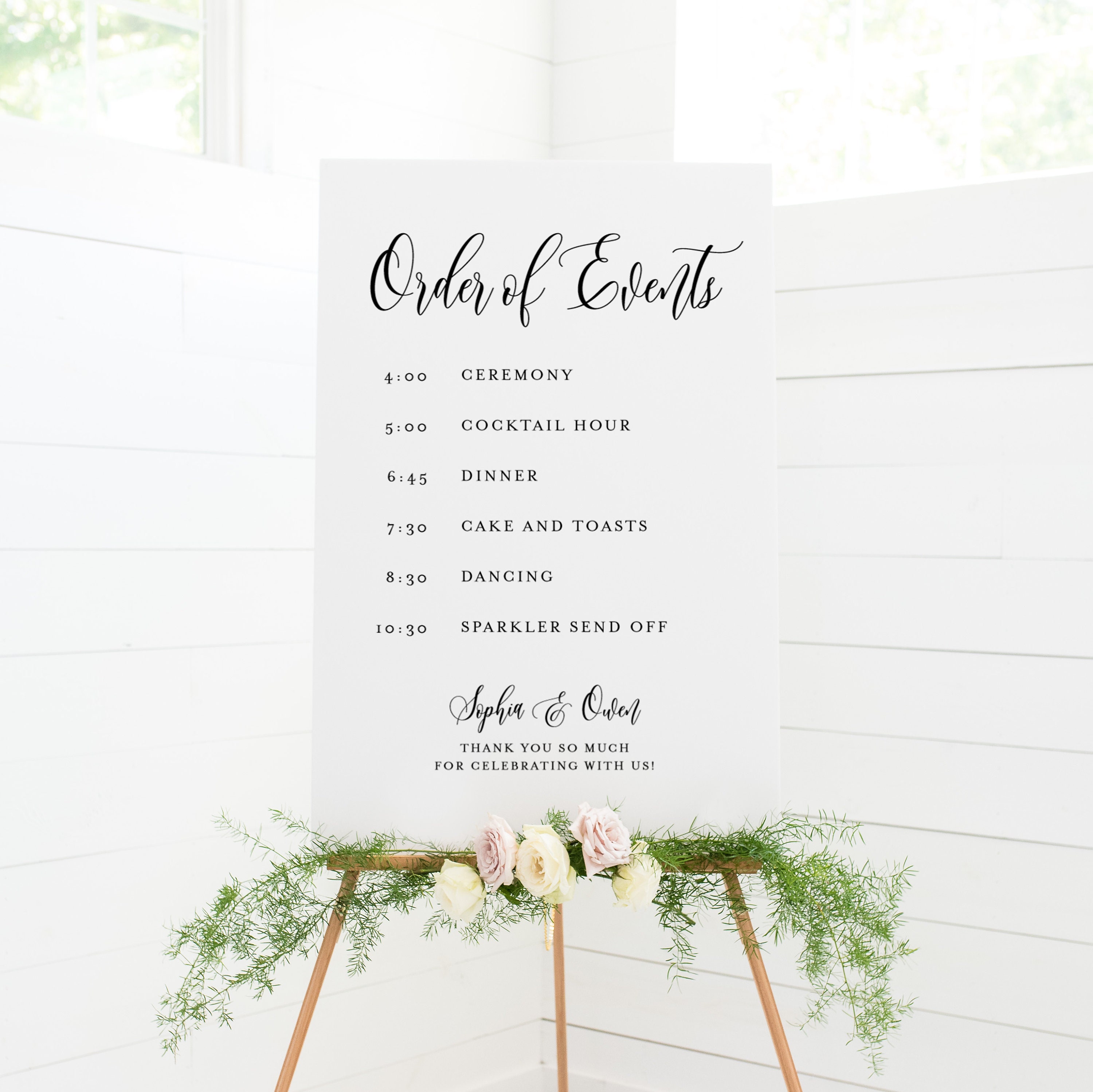 Printable Order of Events Wedding Sign Template Sophia | Etsy