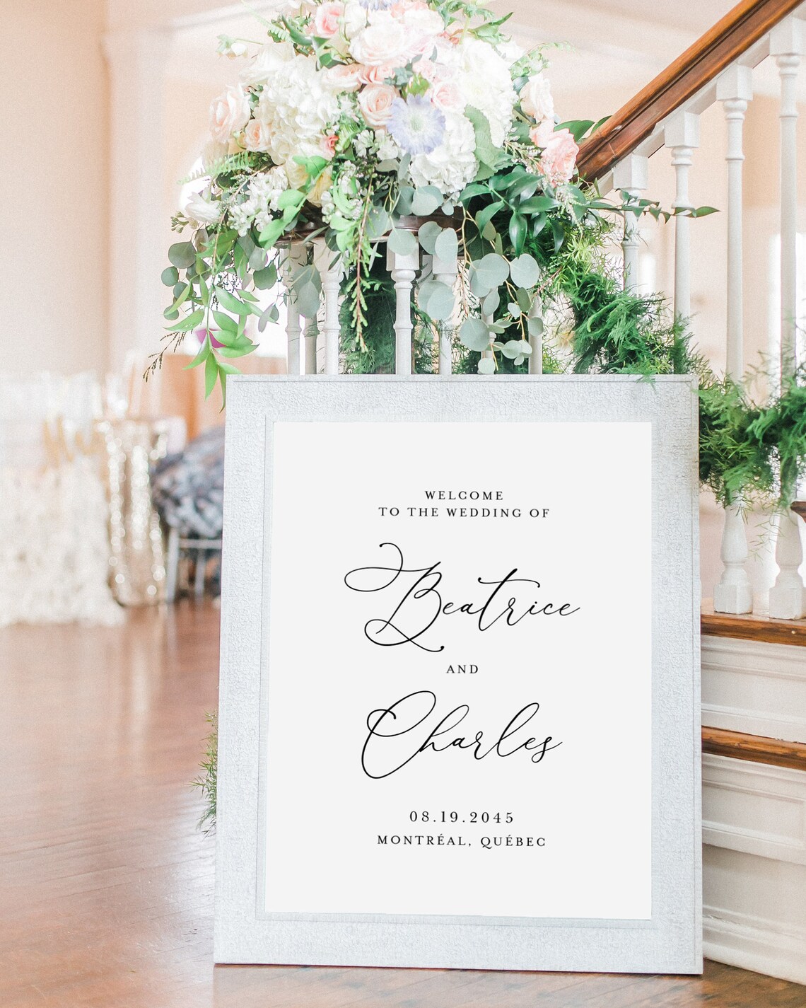 Printable Script Wedding Welcome Sign Template - DIY Minimalist ...