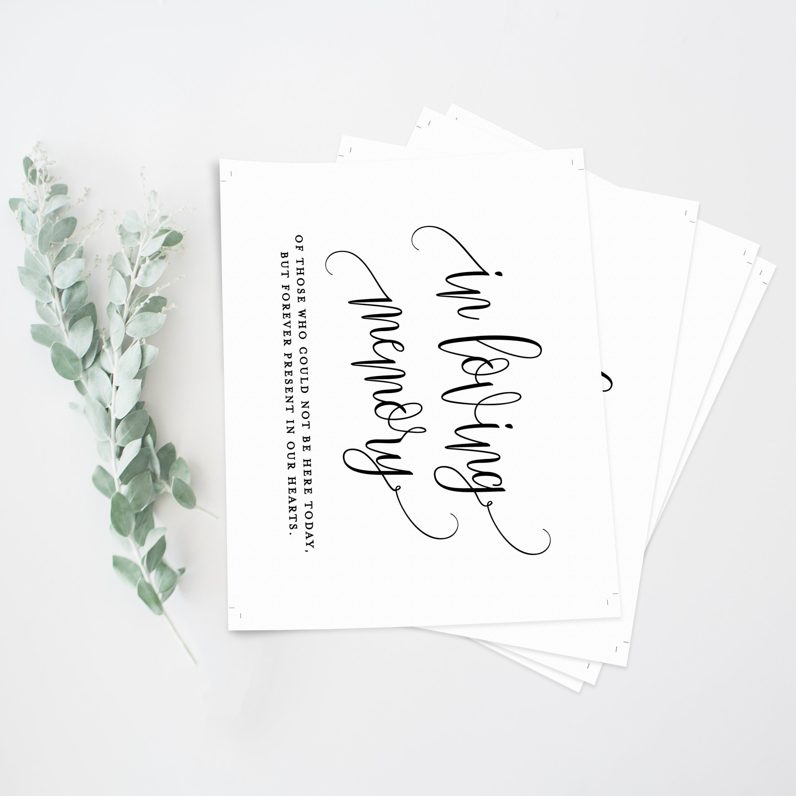 Script In Loving Memory Sign Printable Sophie Script | Etsy