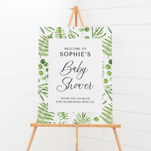 Greenery Baby Shower Welcome Sign Template Printable - Etsy