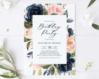 Navy and Blush | Etsy