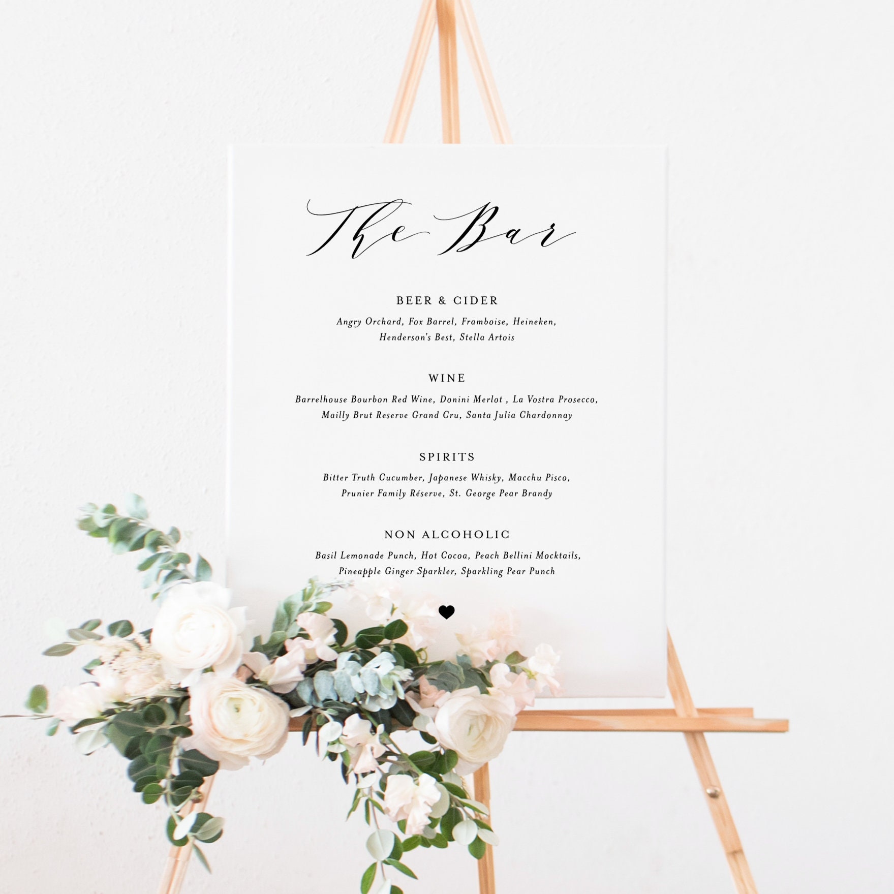 Printable Wedding Bar Menu Template Editable Katherine | Etsy