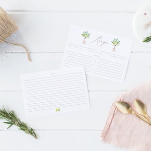 Lemon Recipe Card - 4x6 Printable Watercolor Lemon Trees Recipe Card ...