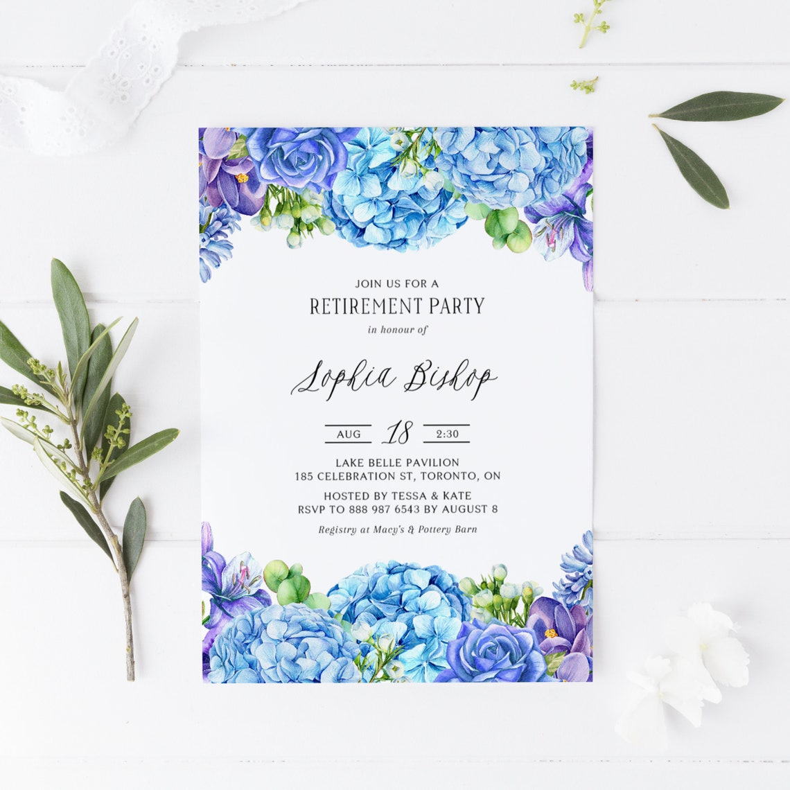 Printable Floral Retirement Party Invitation Template - Etsy