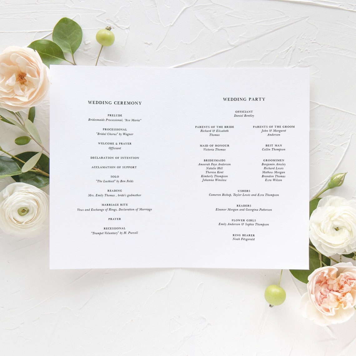 Sunflowers Wedding Program Booklet Template - Printable Watercolor ...