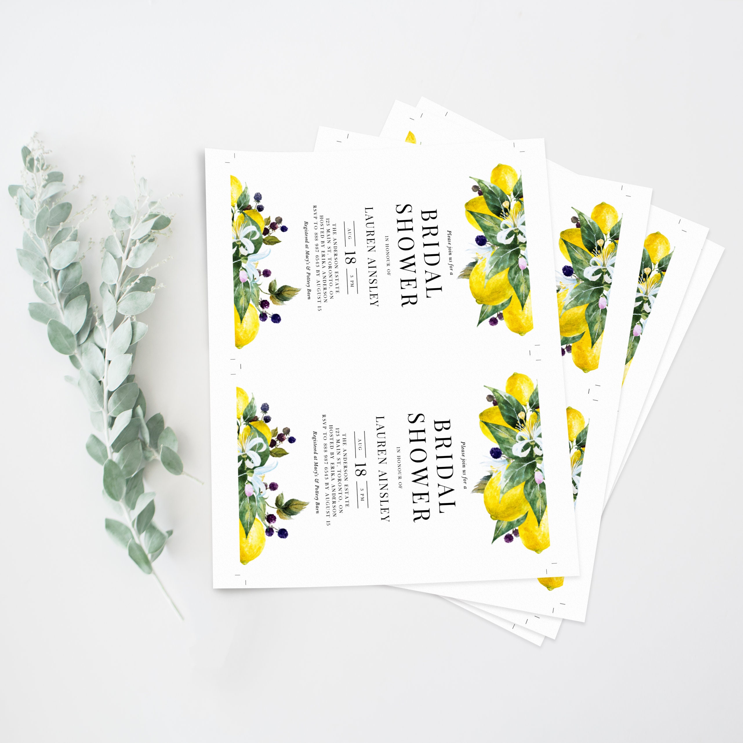 Editable Lemon Birthday Party Invitation Template Printable - Etsy Canada