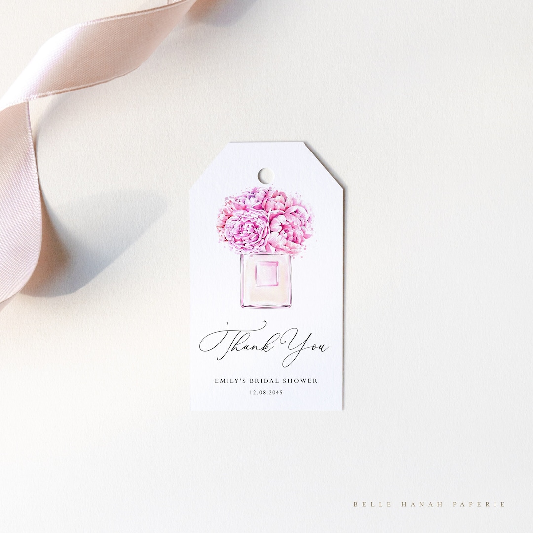 Printable Pink Floral Thank You Gift Tag Template - DIY Watercolor Pink ...